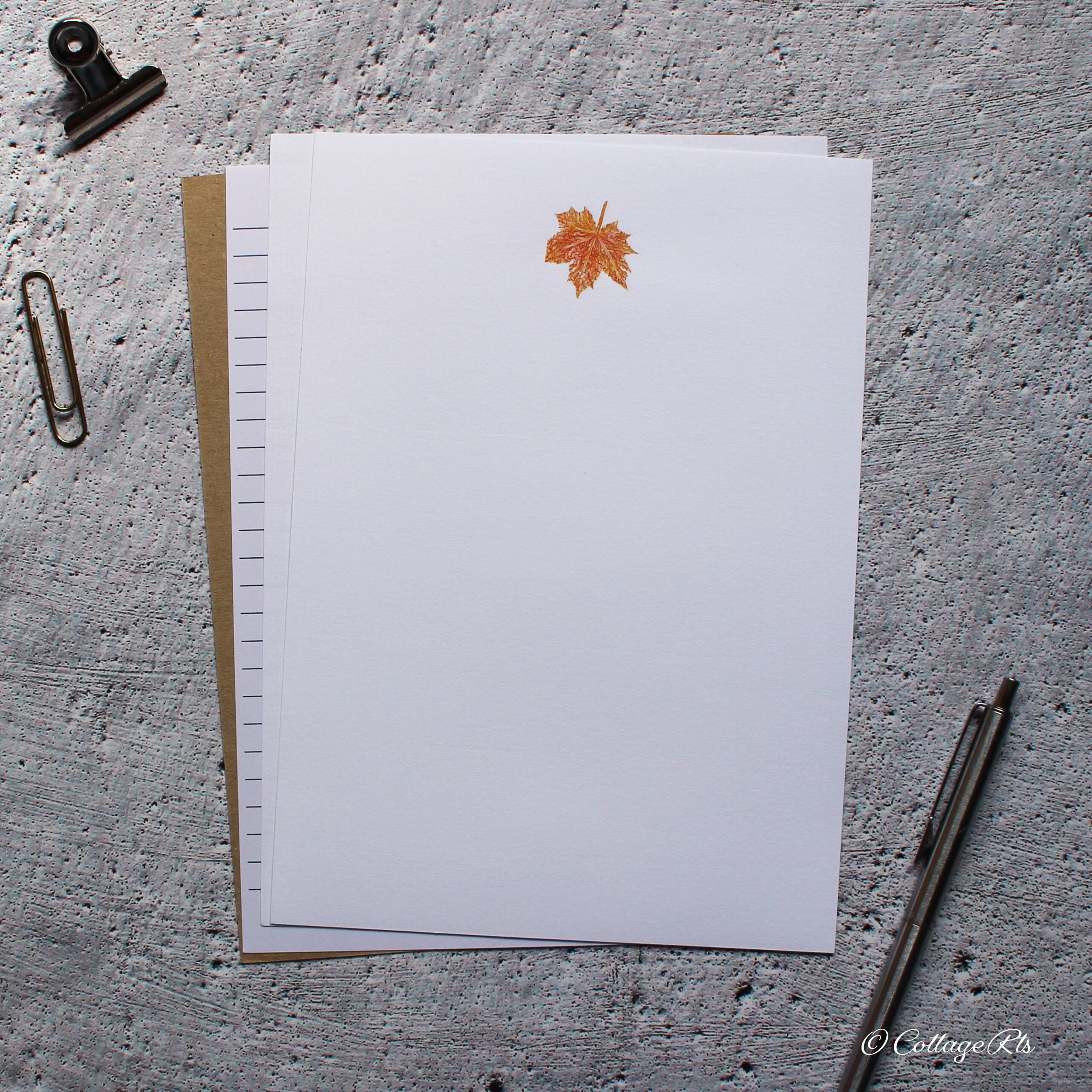 Maple Leaf Autumn Letter Writing Paper Fall Letter Writing - Etsy UK