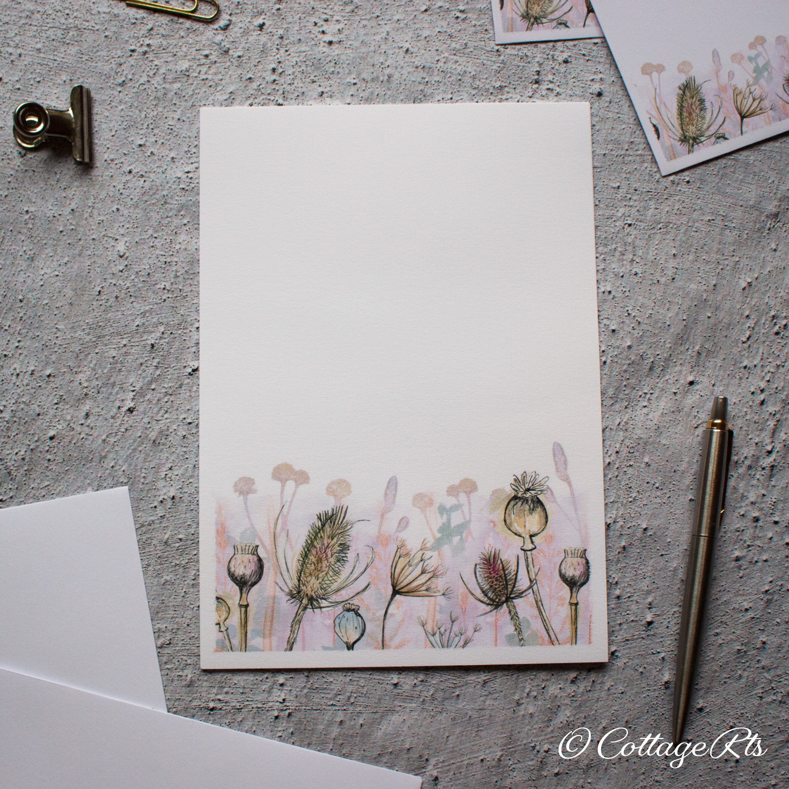 Seed Head Letter Writing Paper Set - Writing Set - Hand Designed by ...