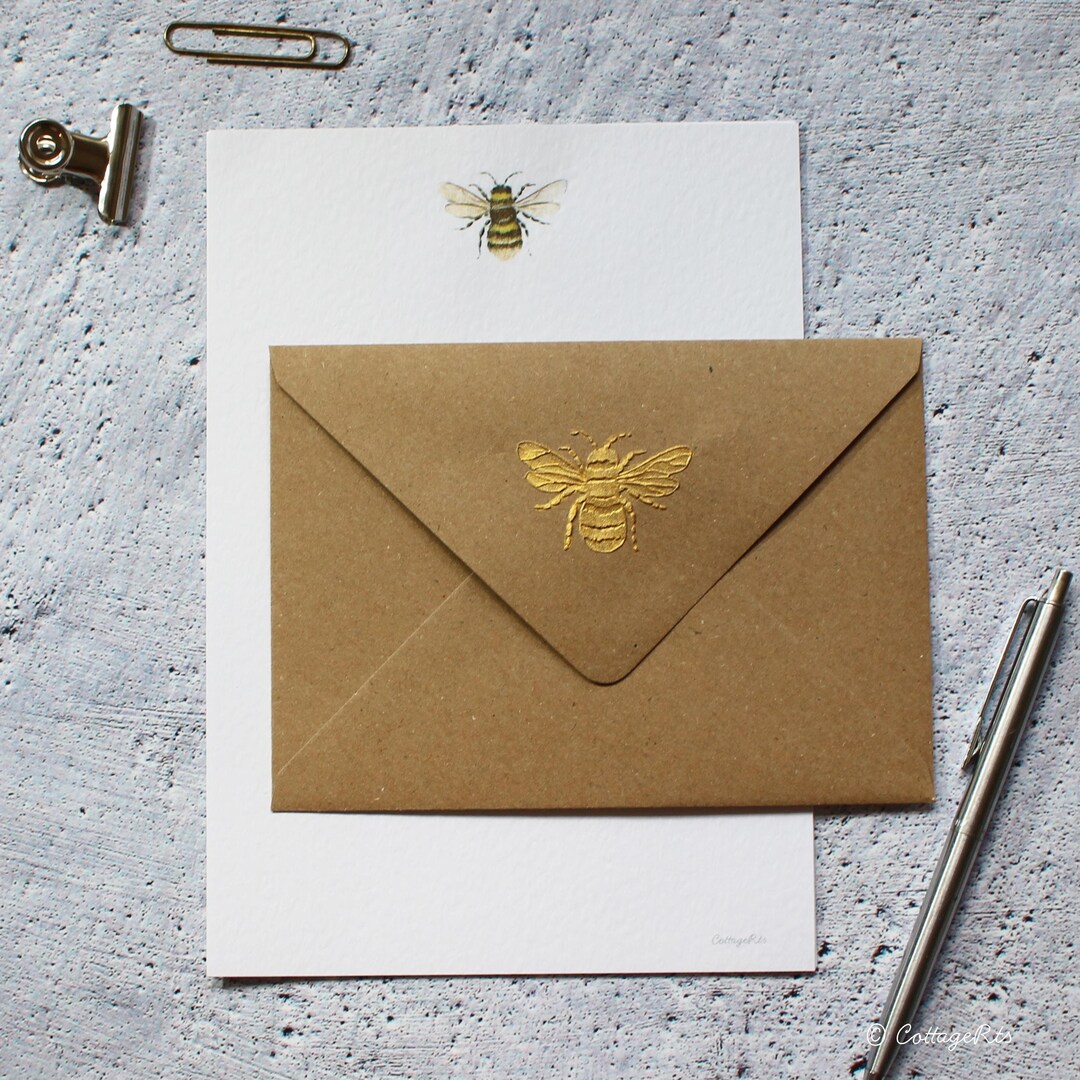 Hand Finished Bumble Bee Letter Writing Paper - Stationery Set ...