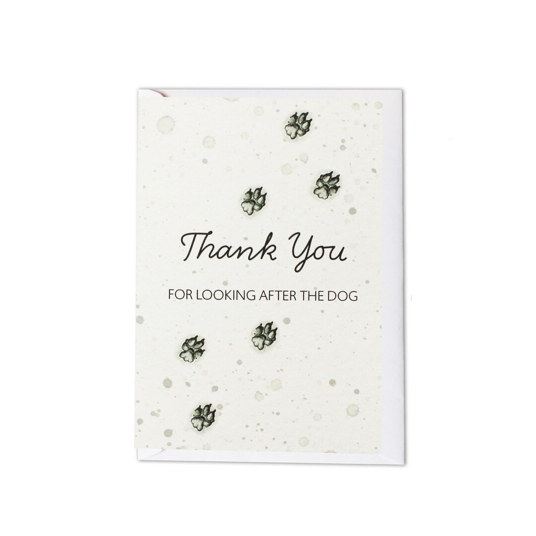 Thank You for Looking After Dog Card, Dog Walker, Dog Sitter Hand ...