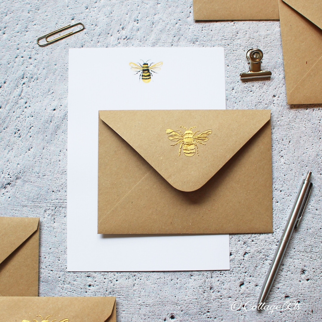Hand Finished Bumble Bee Letter Writing Paper Stationery Set Designed ...