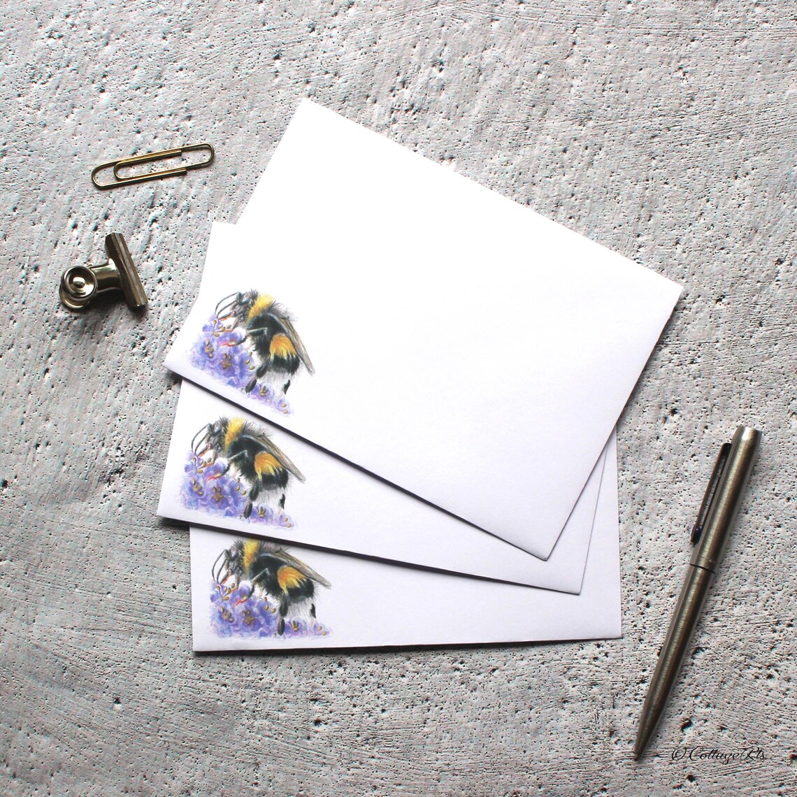 Floral Bumble Bee Letter Writing Paper - Letter Writing Set ...