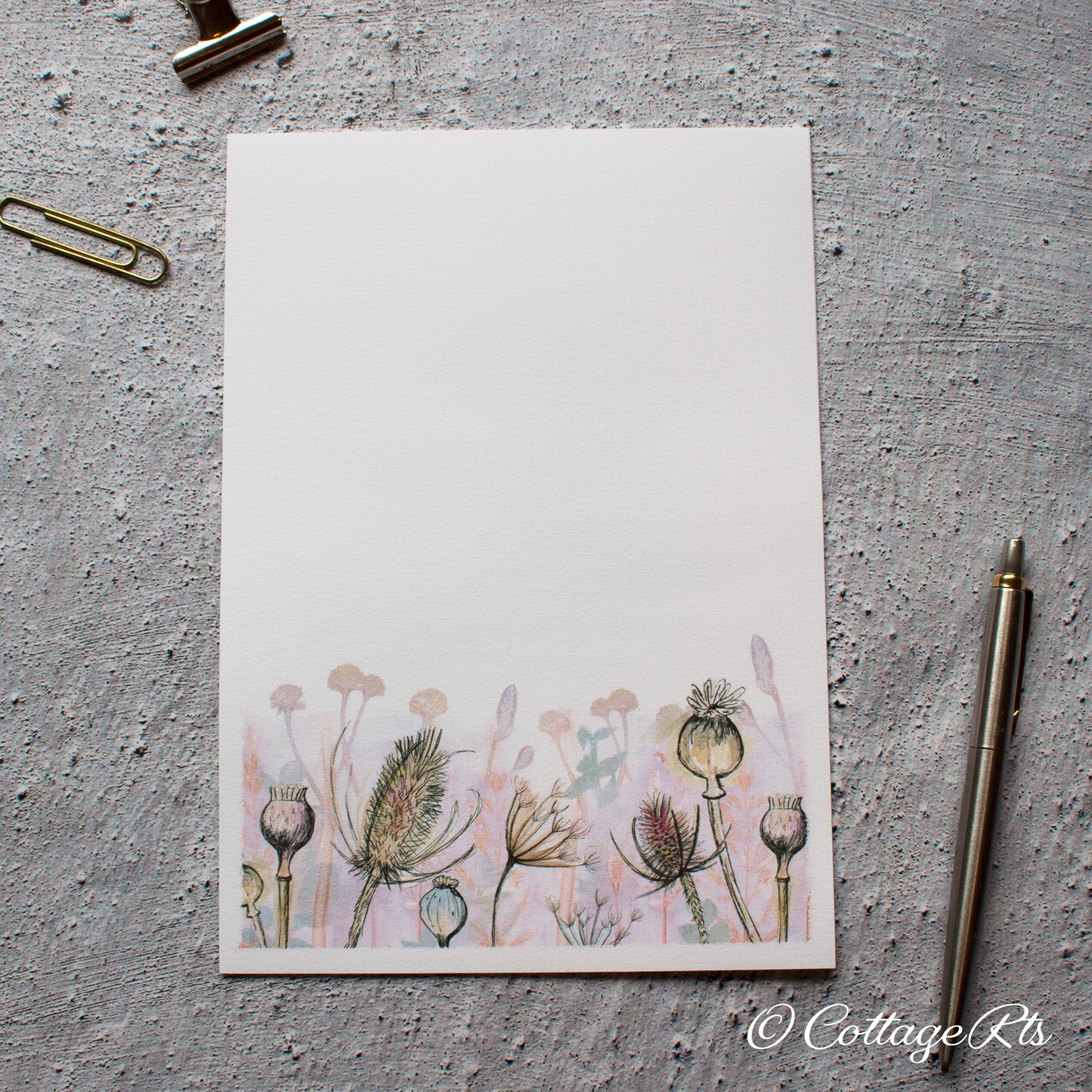 Seed Head Letter Writing Paper Set Writing Set Hand | Etsy