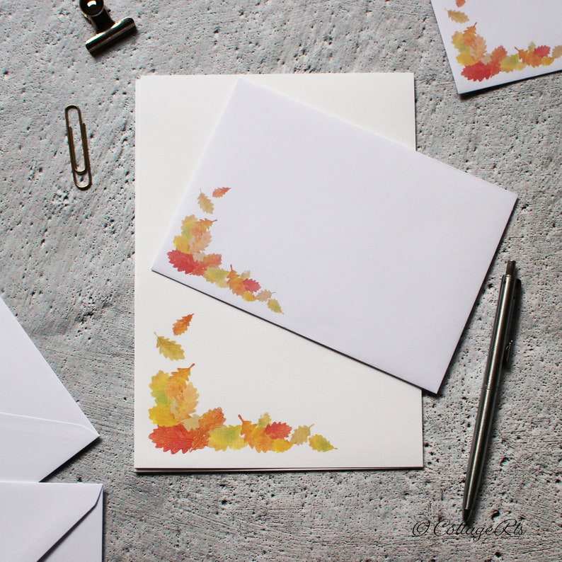 Autumn Leaves Letter Writing Paper Fall Writing Set Sheets - Etsy UK
