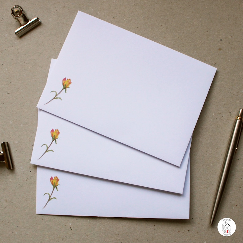 Watercolour Rose Letter Writing Paper Stationery Set A5 | Etsy UK