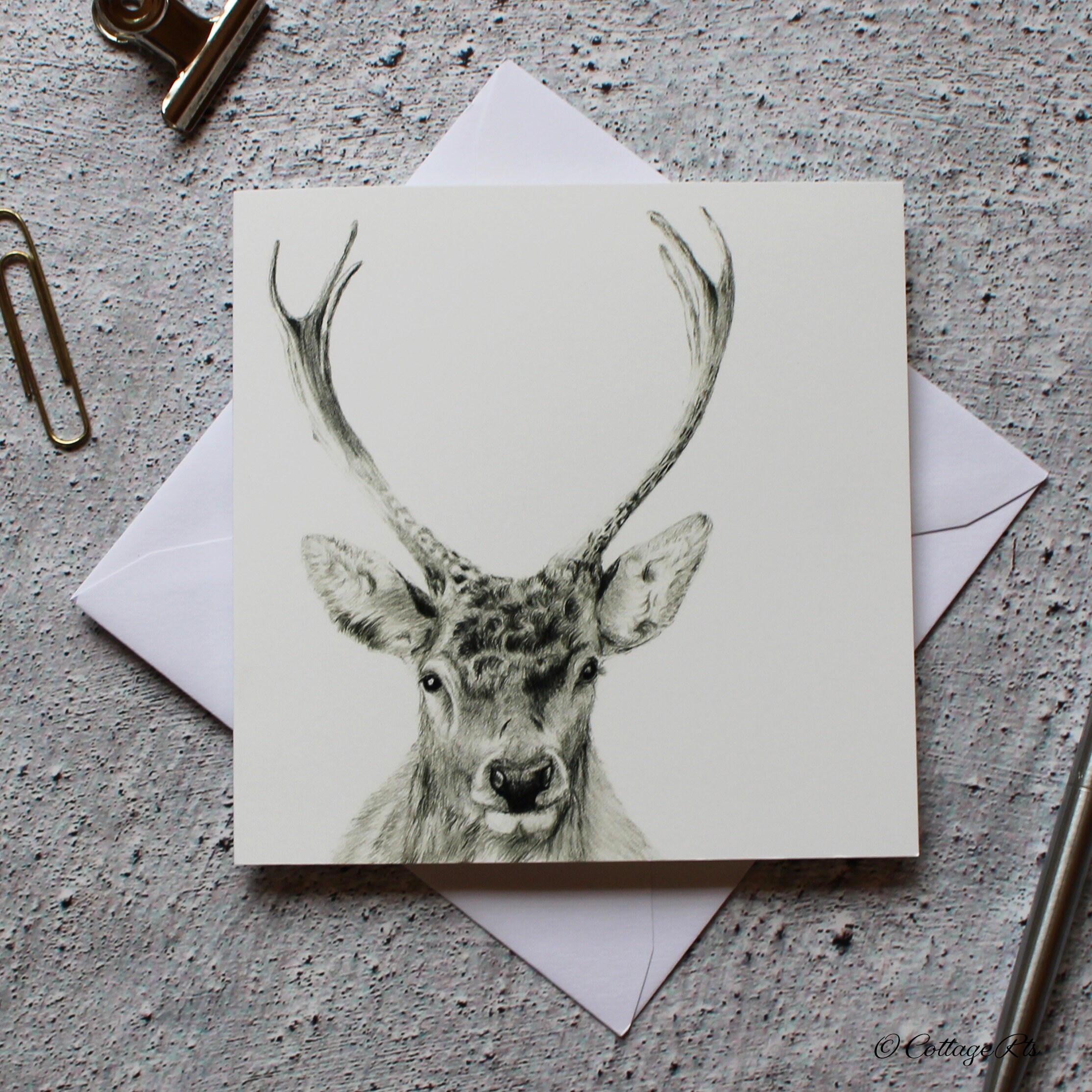 Stag Stationery Letter Writing Set Hand Designed by Cottagerts - Etsy UK