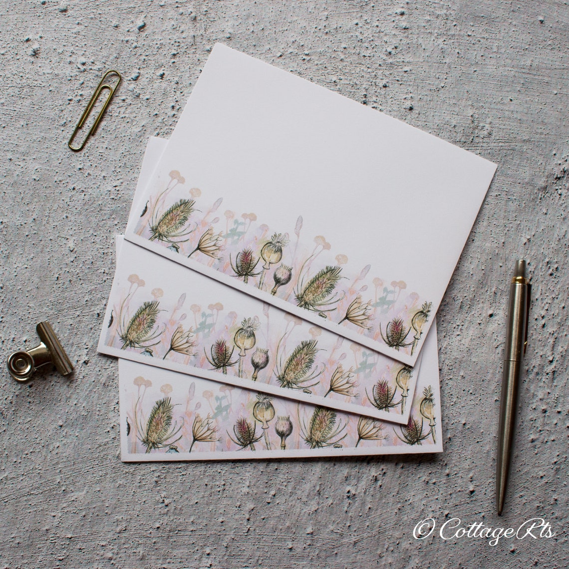 Seed Head Letter Writing Paper Set Writing Set Hand | Etsy