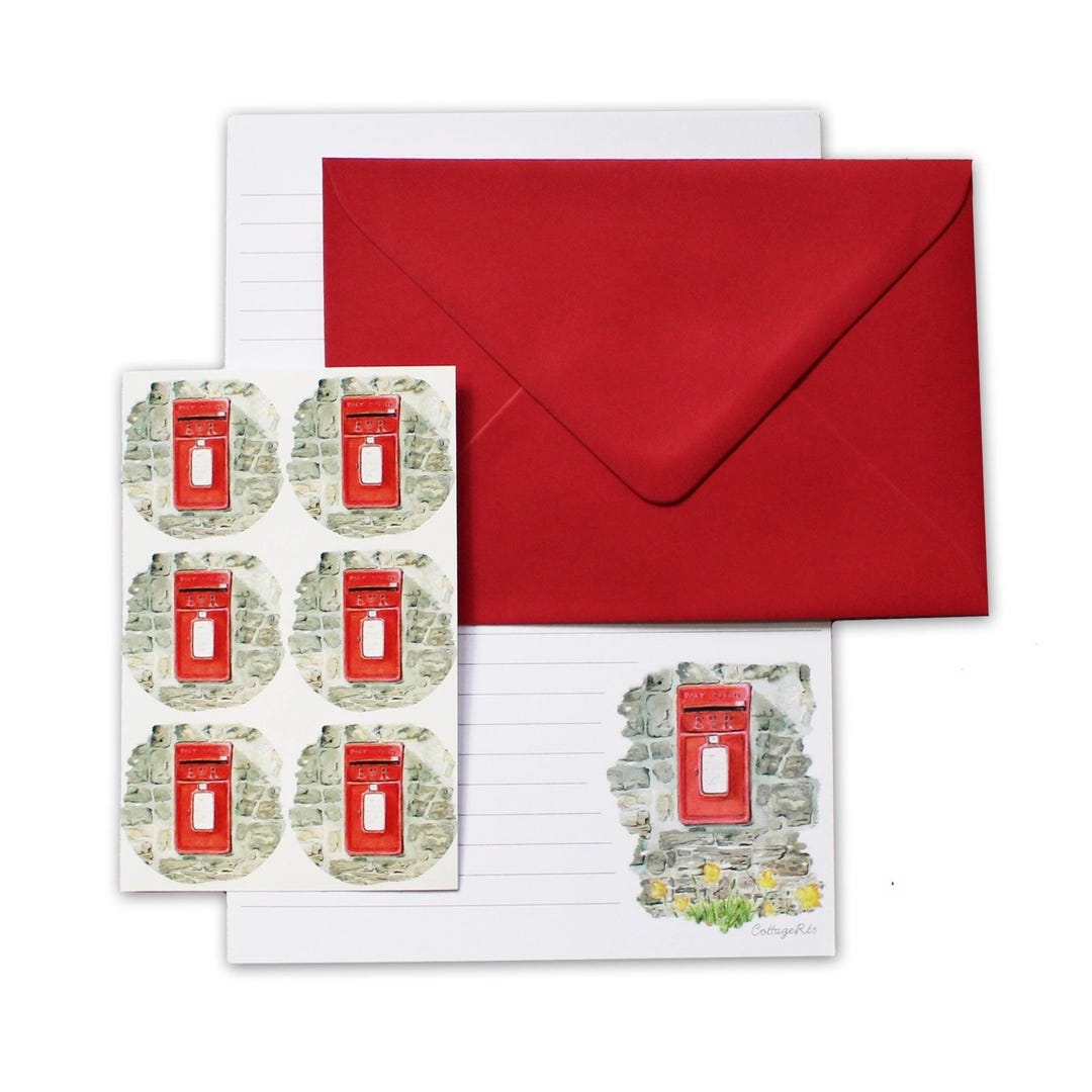 Postbox Lined Letter Writing Set - British Stationery Set - Designed by ...
