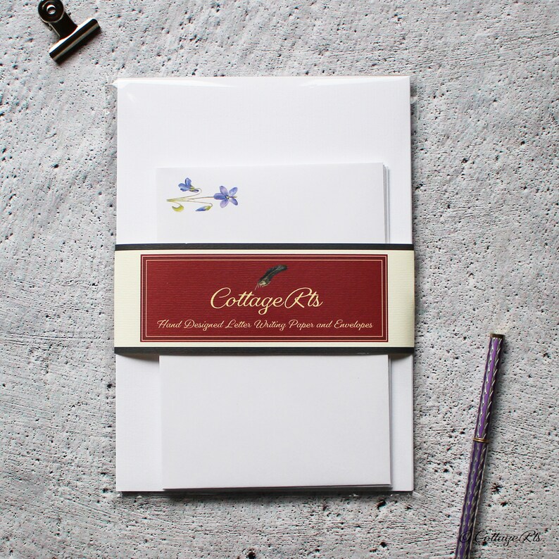 Violet Watercolour Letter Writing Paper A5 Paper Botanical - Etsy UK