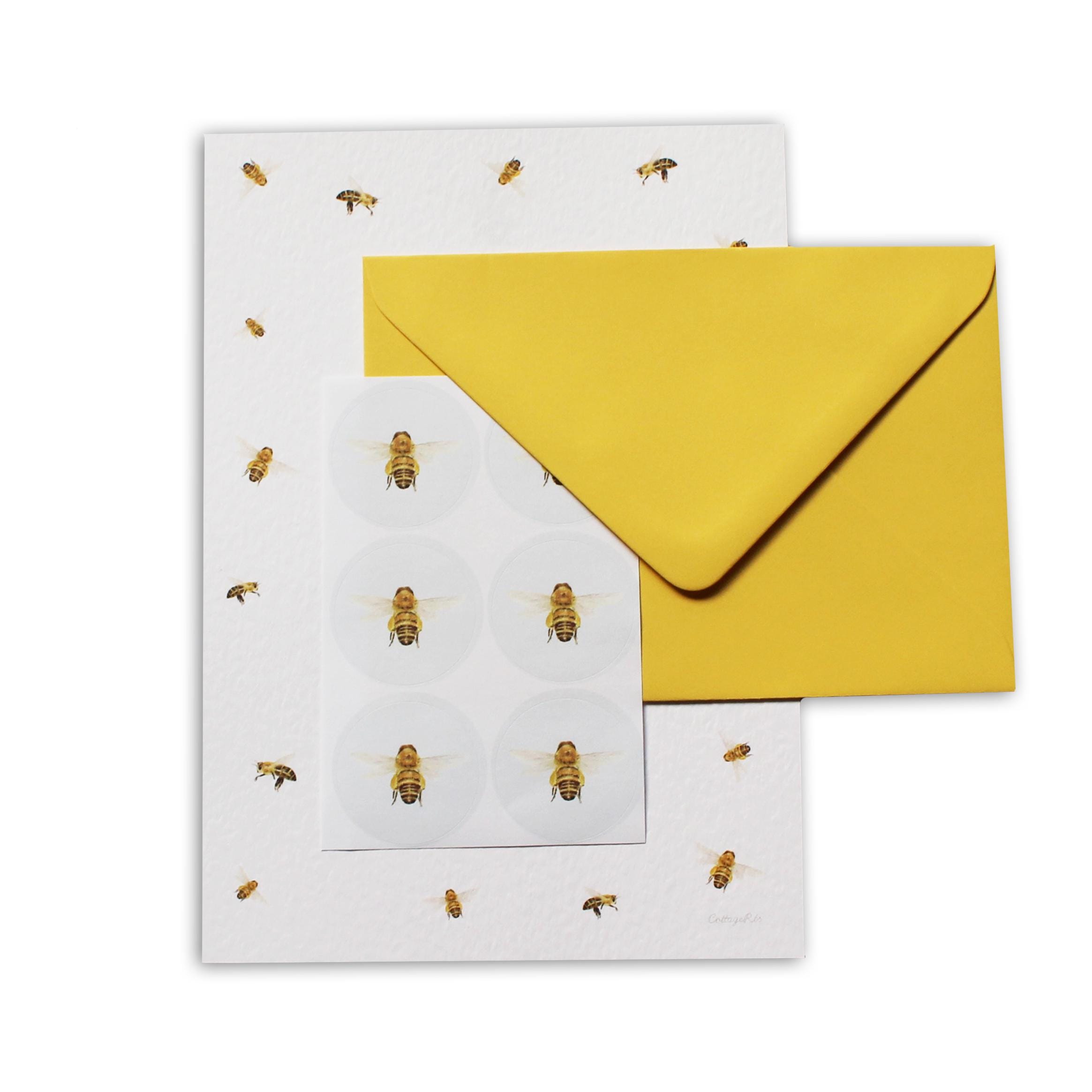 Bee Swarm Letter Writing Paper - Honey Bee Stationery Set - Designed by ...