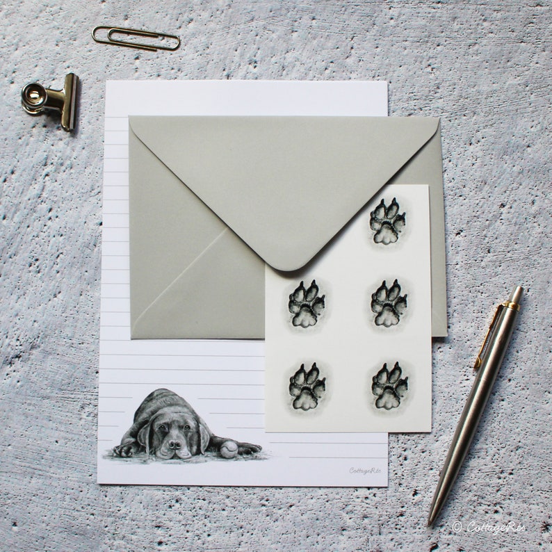 Labrador Dog Lined Letter Writing Stationery Set - Designed by ...