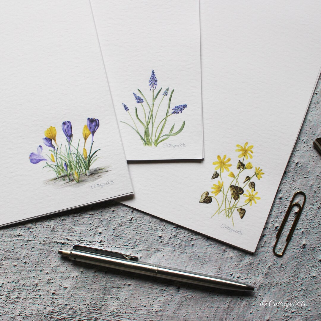 Spring Flowers Letter Writing Paper and Envelope Set - Spring Set - 30 ...