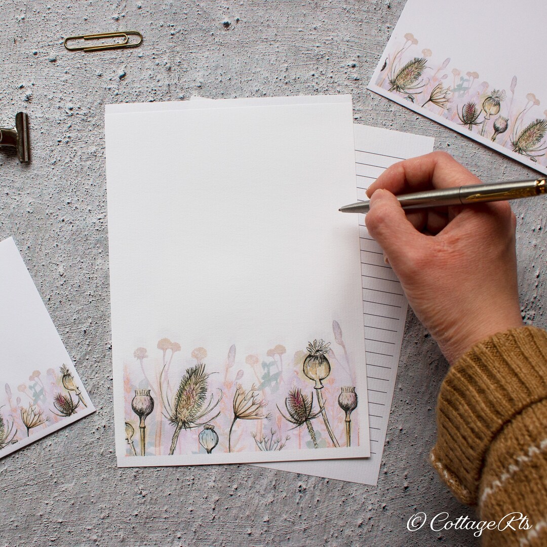 Seed Head Letter Writing Paper Set - Writing Set - Hand Designed by ...