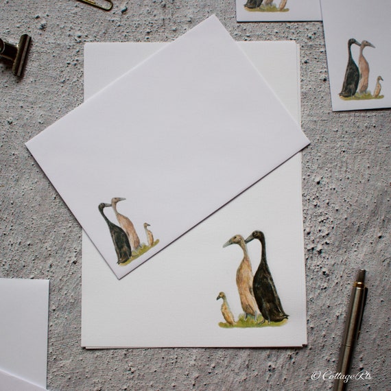 Runner Duck Letter Writing Paper and Envelopes Designed by - Etsy Ireland