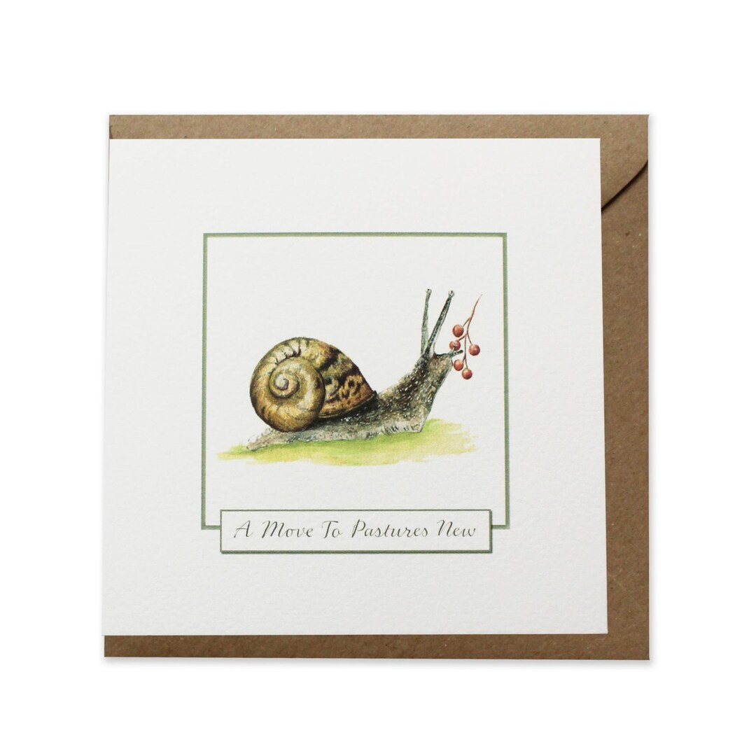 New Start Snail Greeting Card - Pastures New - New Job, New Home, Fresh ...