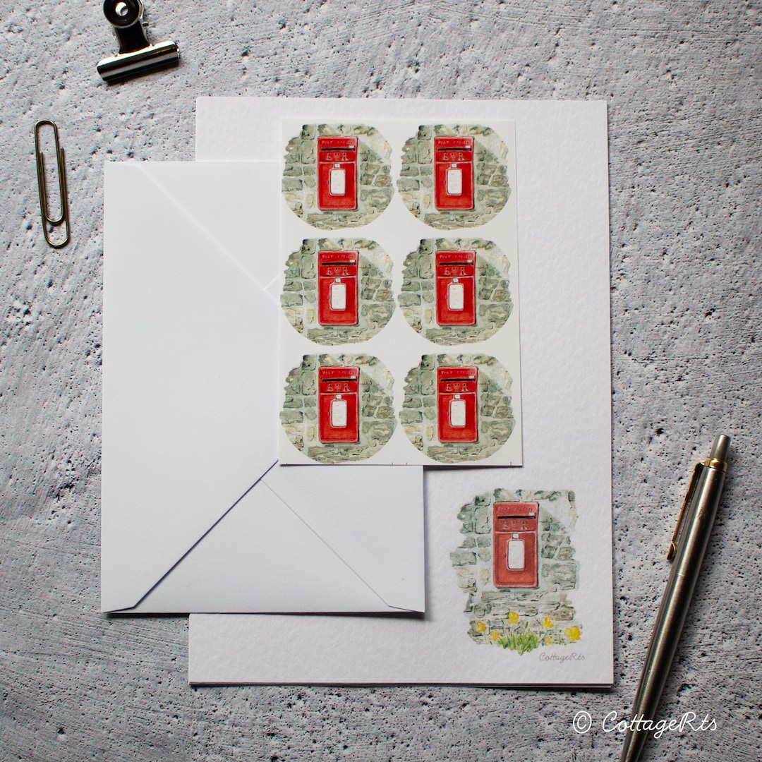 Watercolour Postbox Letter Writing Paper- A5 Paper - Stationery Set ...