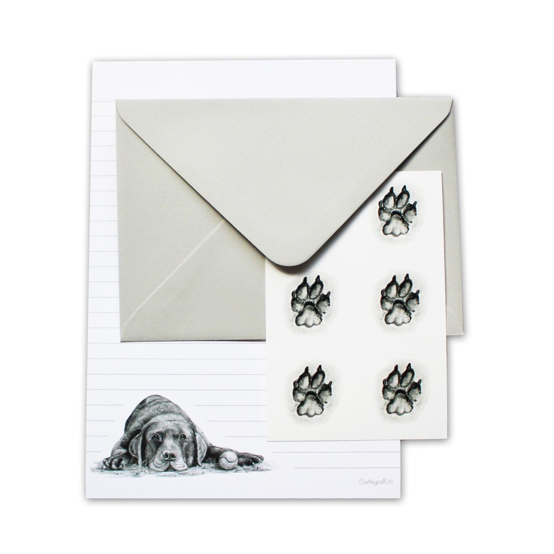 Labrador Dog Lined Letter Writing Stationery Set - Designed by ...