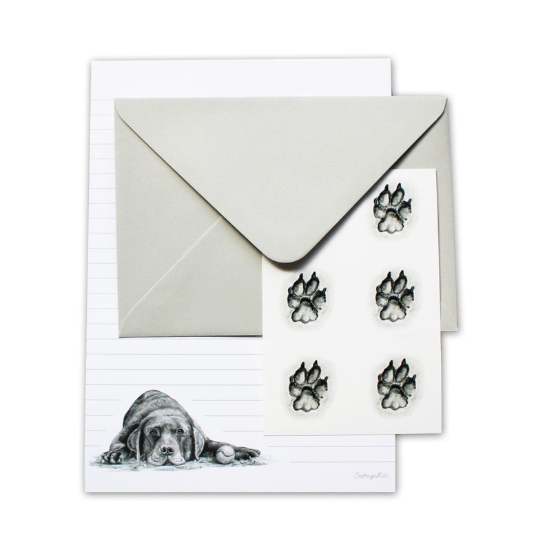 Labrador Dog Lined Letter Writing Stationery Set - Designed by ...