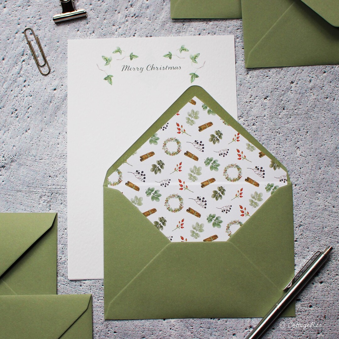 Watercolour Wild Ivy Letter Writing Paper and Envelopes - Designed by ...