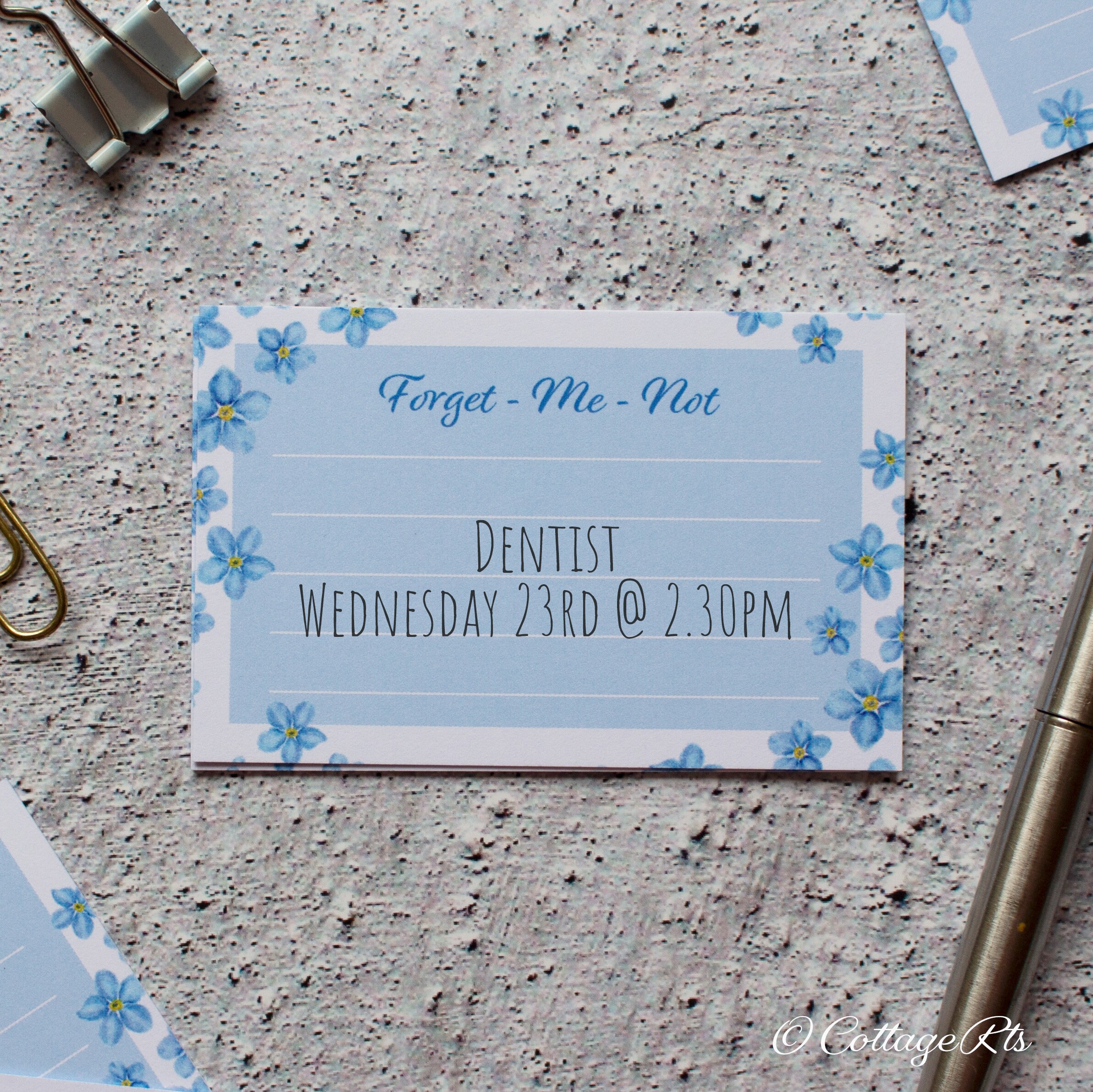 Mini Reminder Cards - Forget-me-not Reminder Cards - Pack of 12 ...