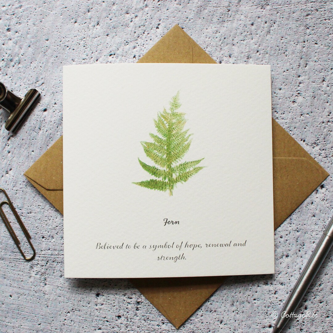 Fern Greeting Card Hand-finished Designed by Cottagerts - Etsy