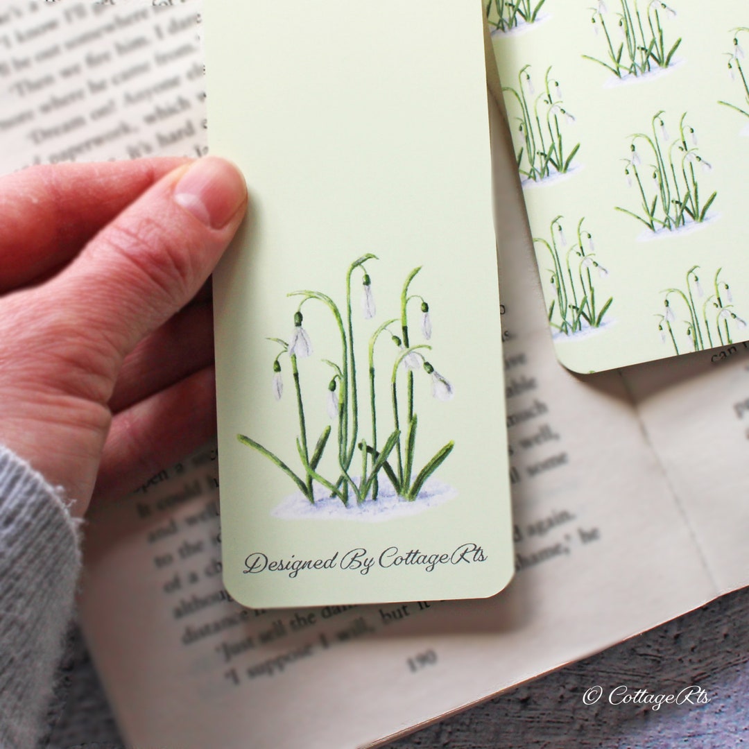 Snowdrop Bookmark | Tear-proof and Water Resistant Paper | Double Sided ...