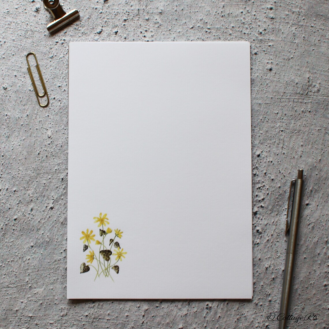 Floral A5 Letter Writing Paper and Envelopes - Lesser Celandine Flower ...