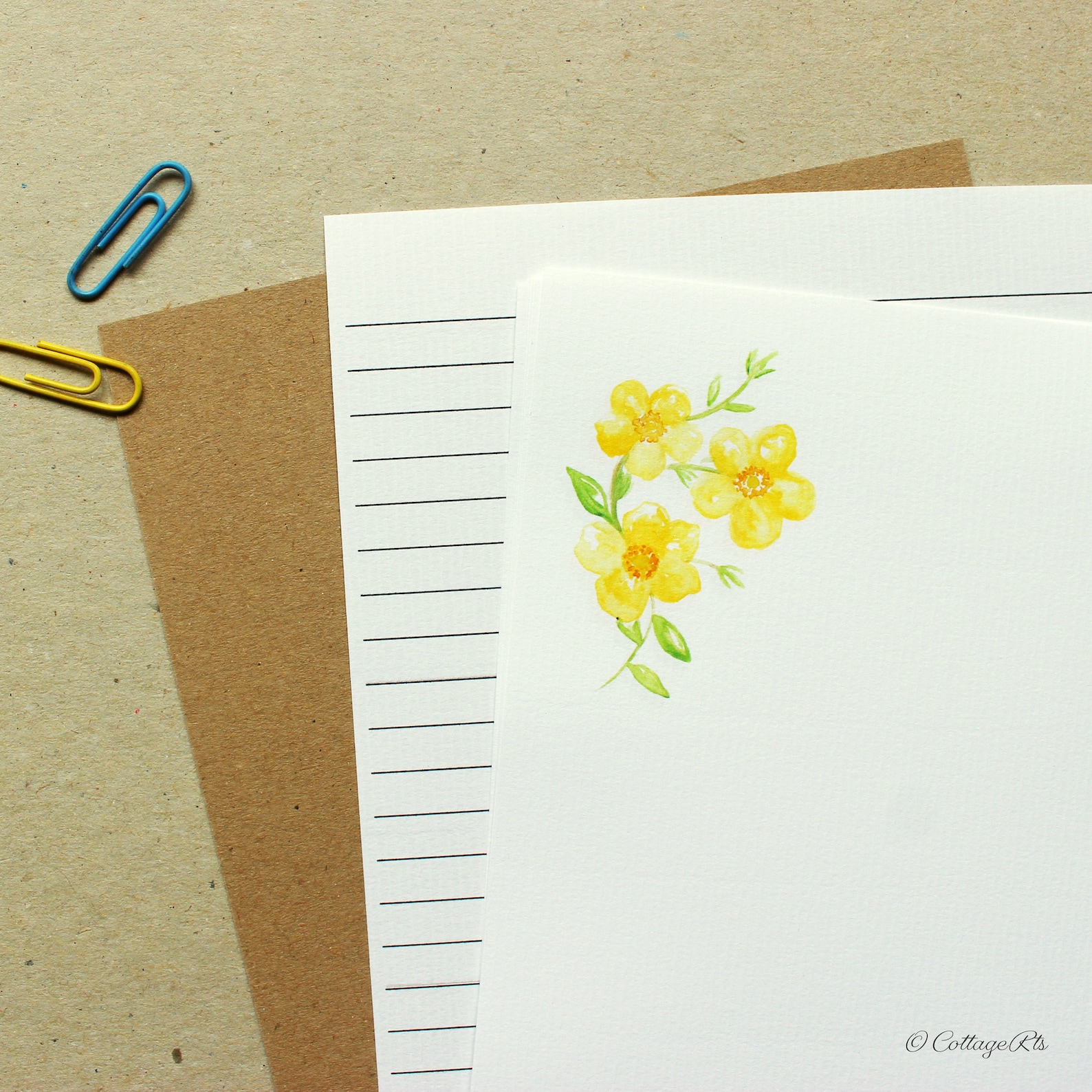 Writing Paper and Envelope Pack St John's Wort Flower - Etsy UK