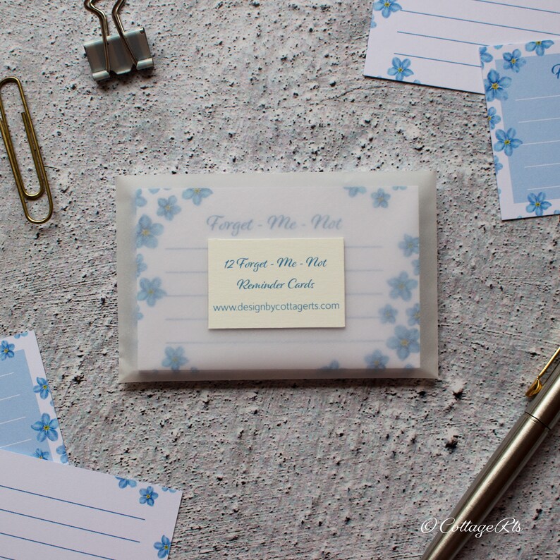 Mini Reminder Cards - Forget-me-not Reminder Cards - Pack of 12 ...