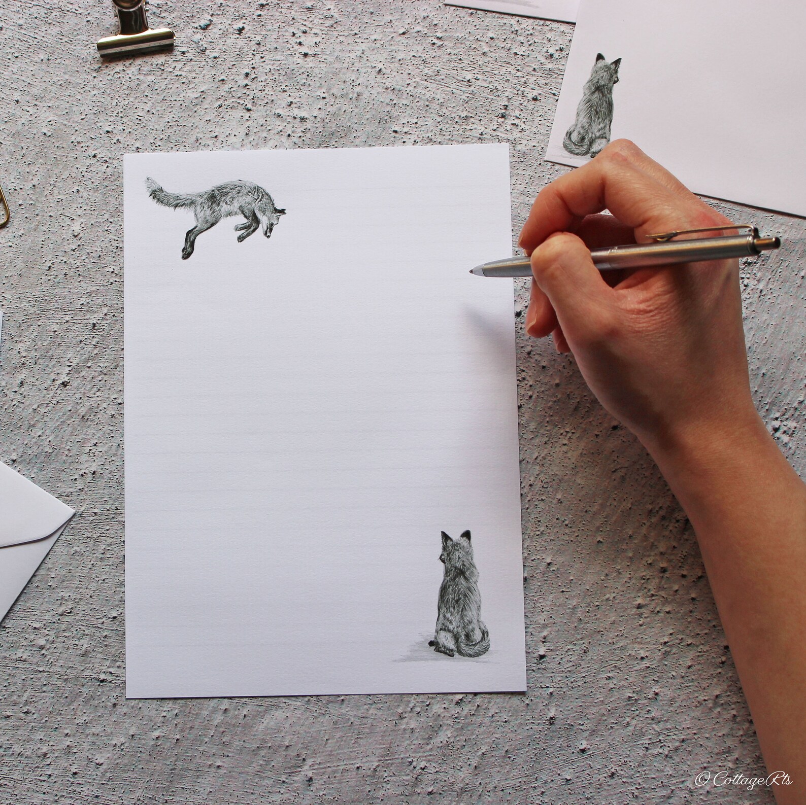 Fox Letter Writing Paper and Envelope Pack Designed by - Etsy