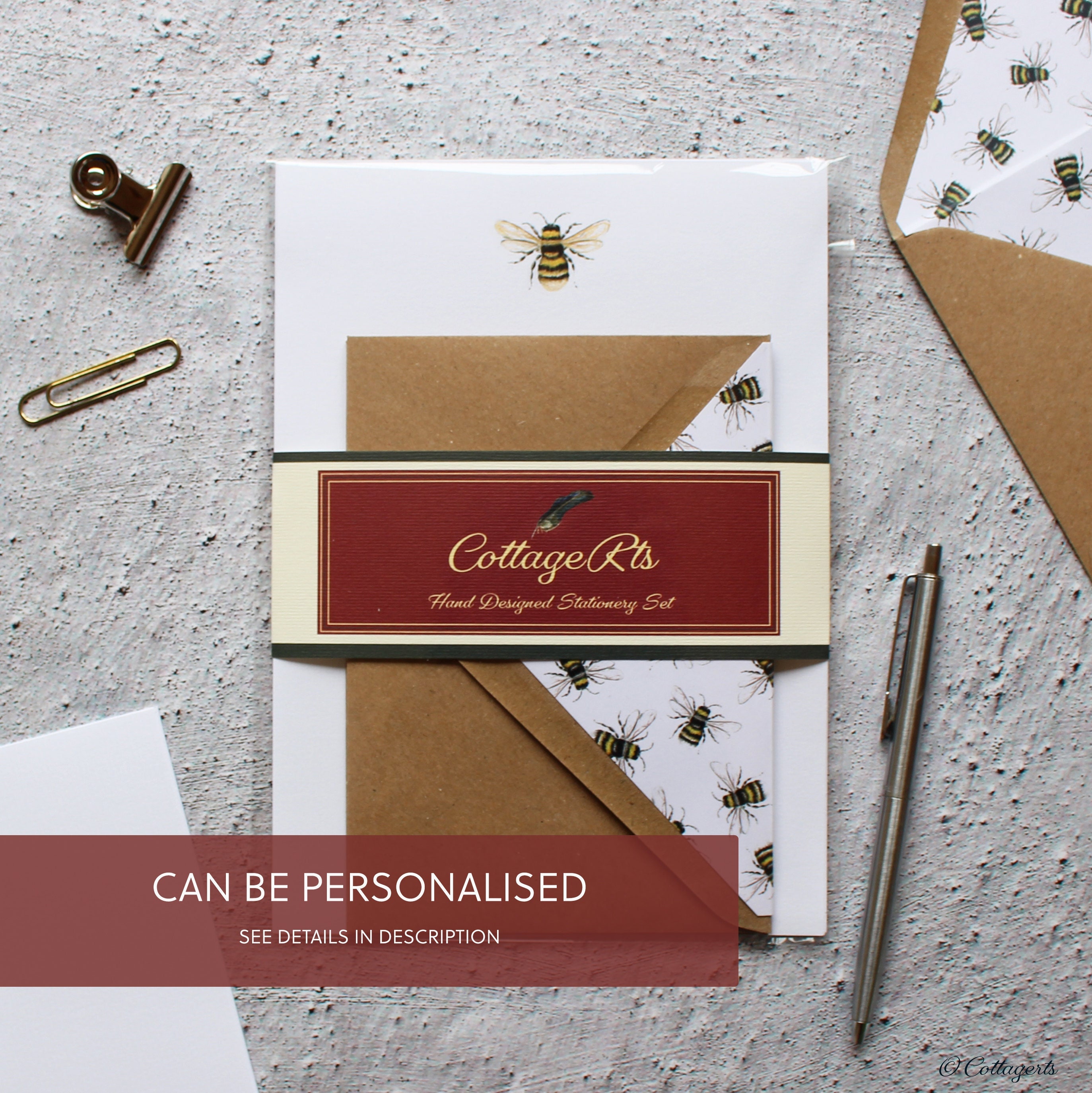 Hand Finished Bumble Bee Letter Writing Paper Stationery Set - Etsy UK