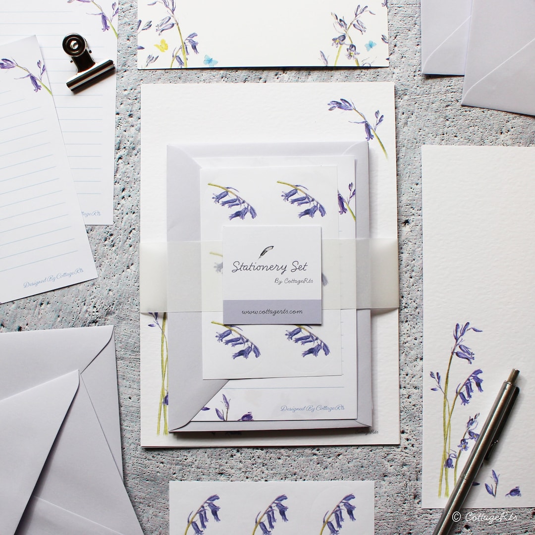 Bluebell Stationery Set - Letter Writing Set - Lovely Gift or Christmas ...