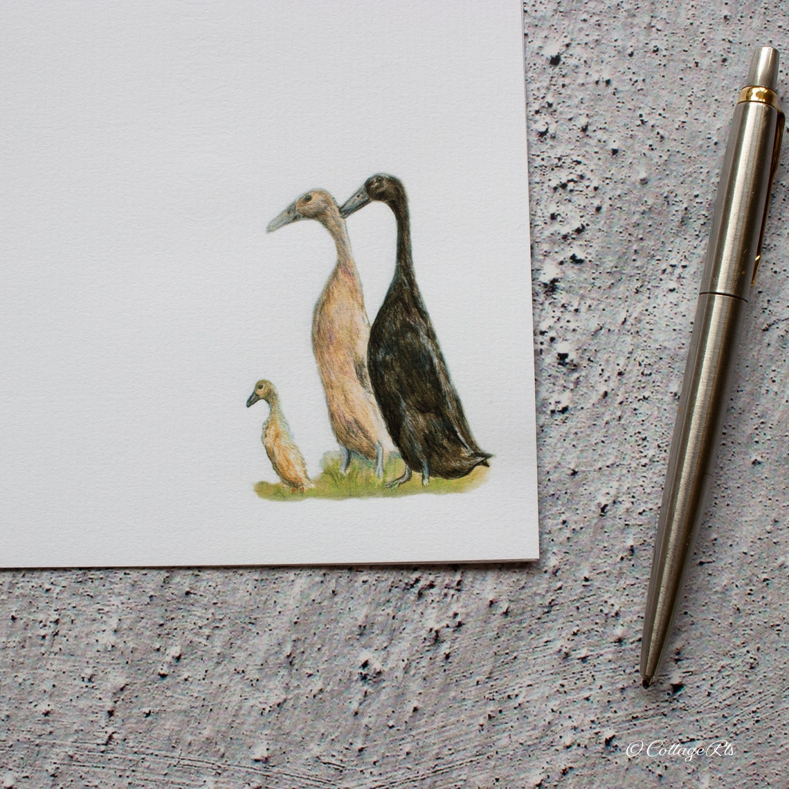 Runner Duck Letter Writing Paper and Envelopes Designed by | Etsy