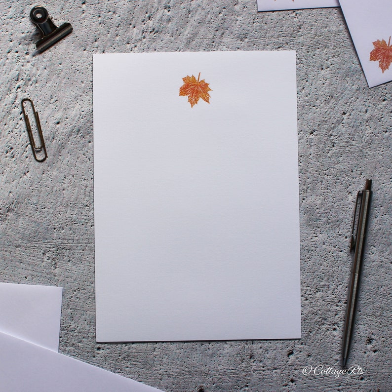 Maple Leaf Autumn Letter Writing Paper Fall Letter Writing - Etsy UK