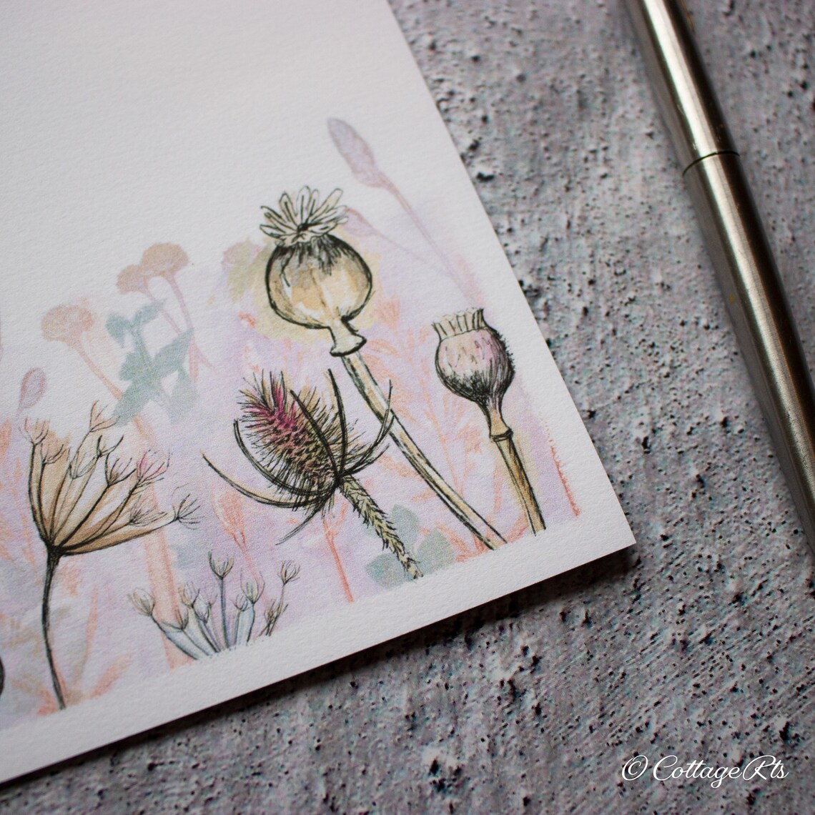 Seed Head Letter Writing Paper Set Writing Set Hand - Etsy UK