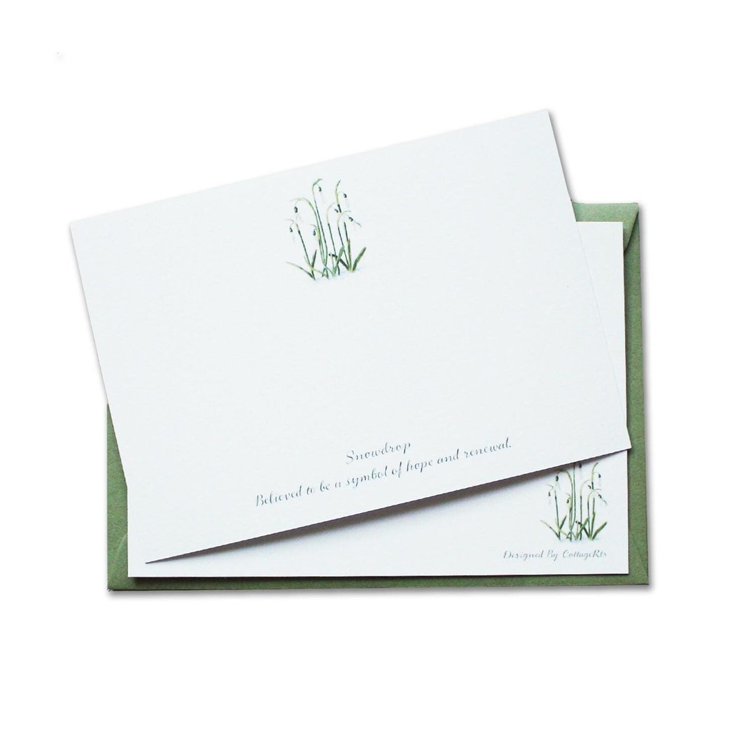 Snowdrop Notecards - Hope and Renewal - Spring Floral Correspondence ...