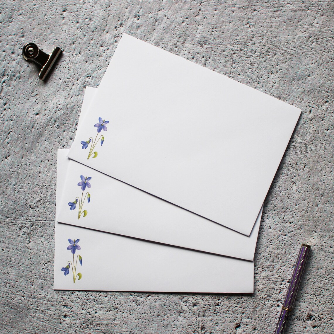 Violet Watercolour Letter Writing Paper A5 Paper Botanical | Etsy UK