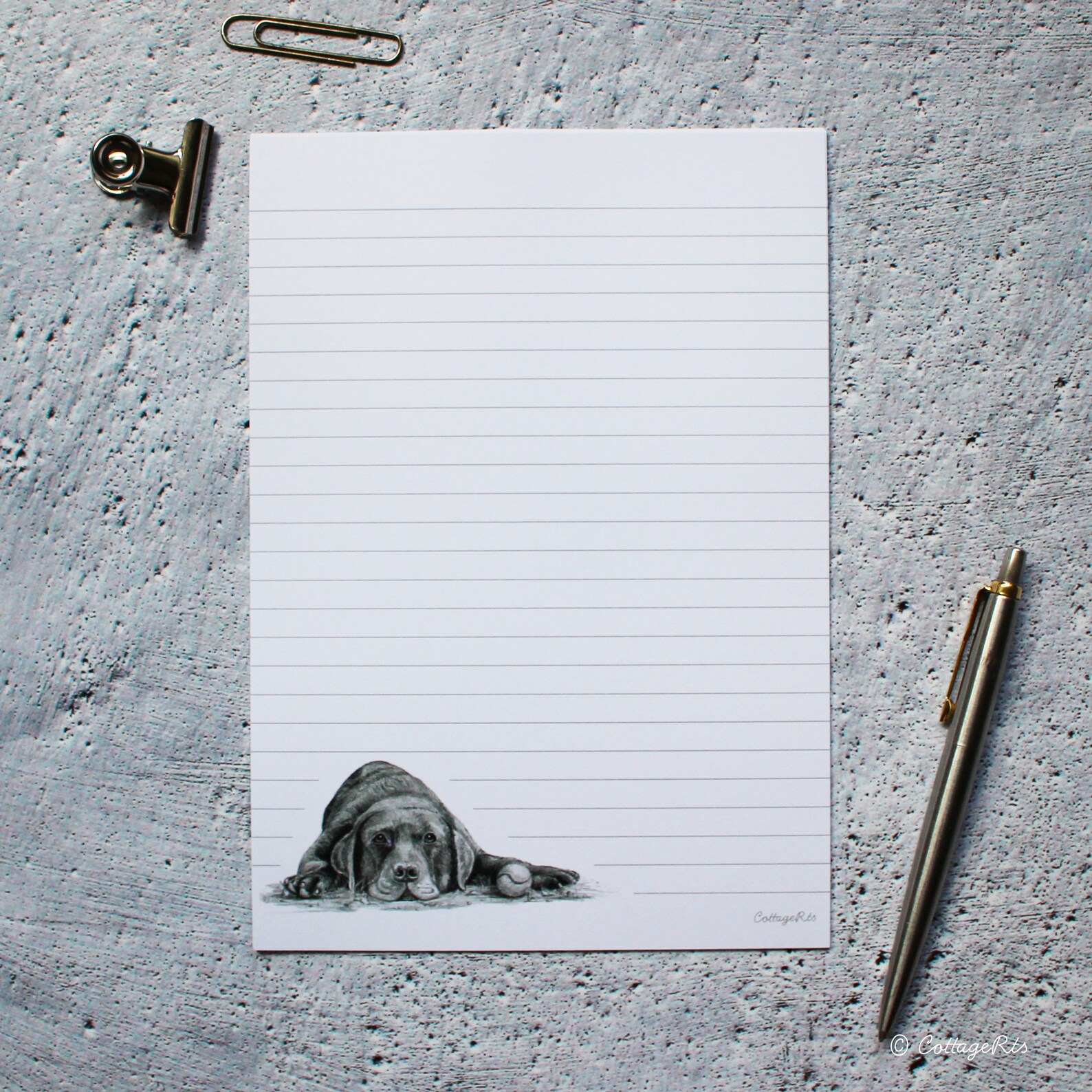 Labrador Dog Lined Letter Writing Stationery Set - Designed by ...