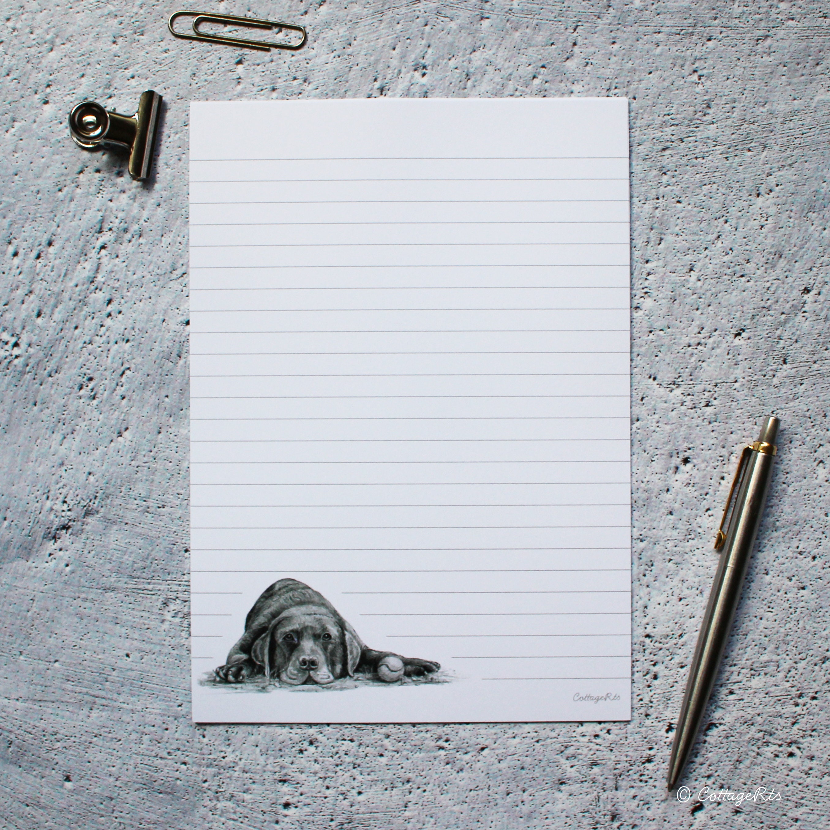 Labrador Dog Lined Letter Writing Stationery Set - Designed by ...
