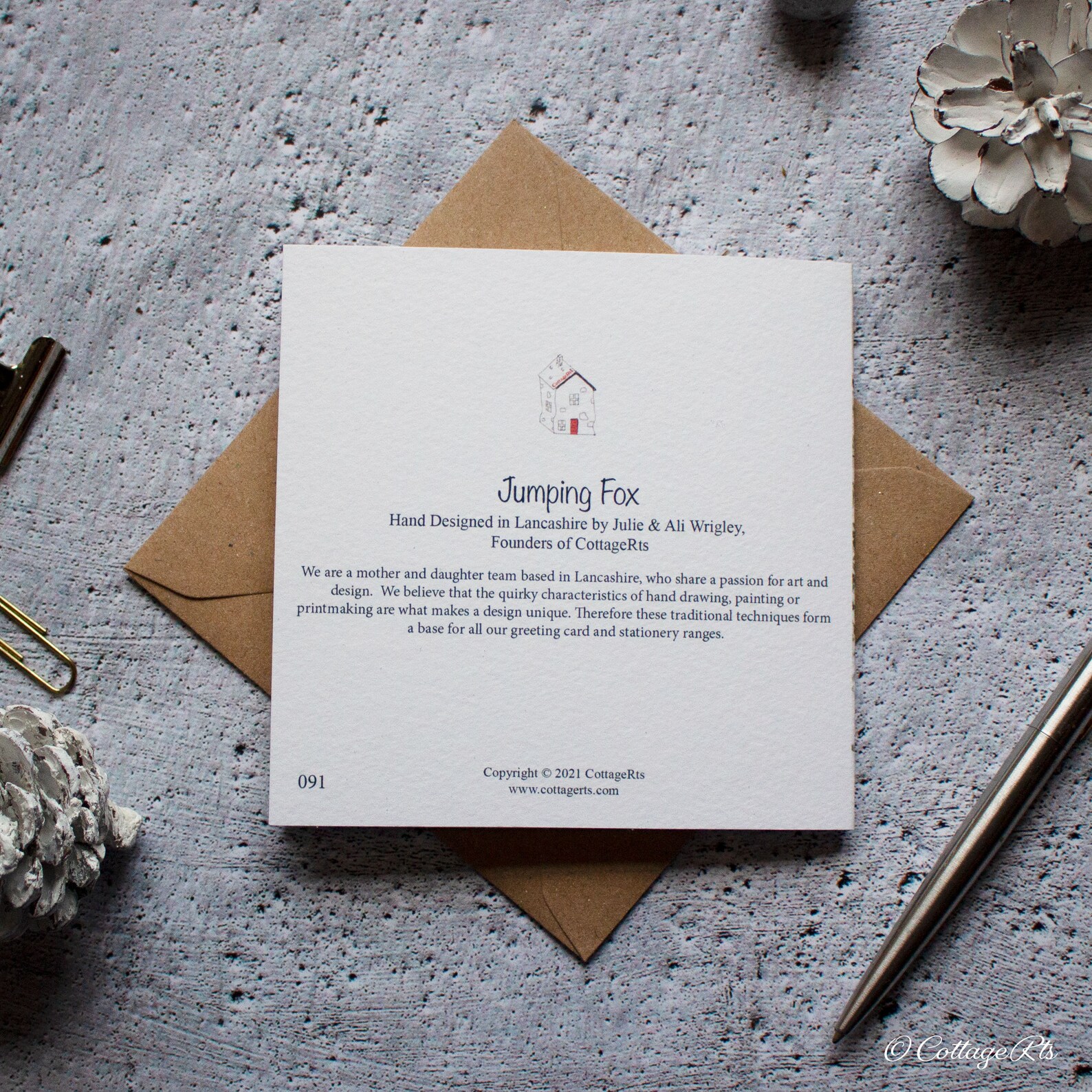 Jumping Red Fox Card - Fox Card - Hand Designed by Cottagerts - Etsy