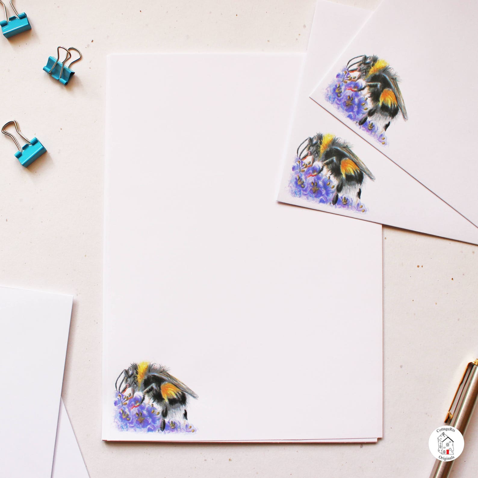 Floral Bumble Bee Letter Writing Paper Letter Writing Set | Etsy