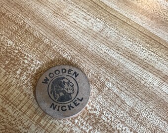 Wooden nickel | Etsy