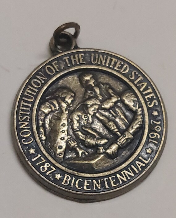 Vintage Frito Lay Bicentennial Key Chain Charm - Gem