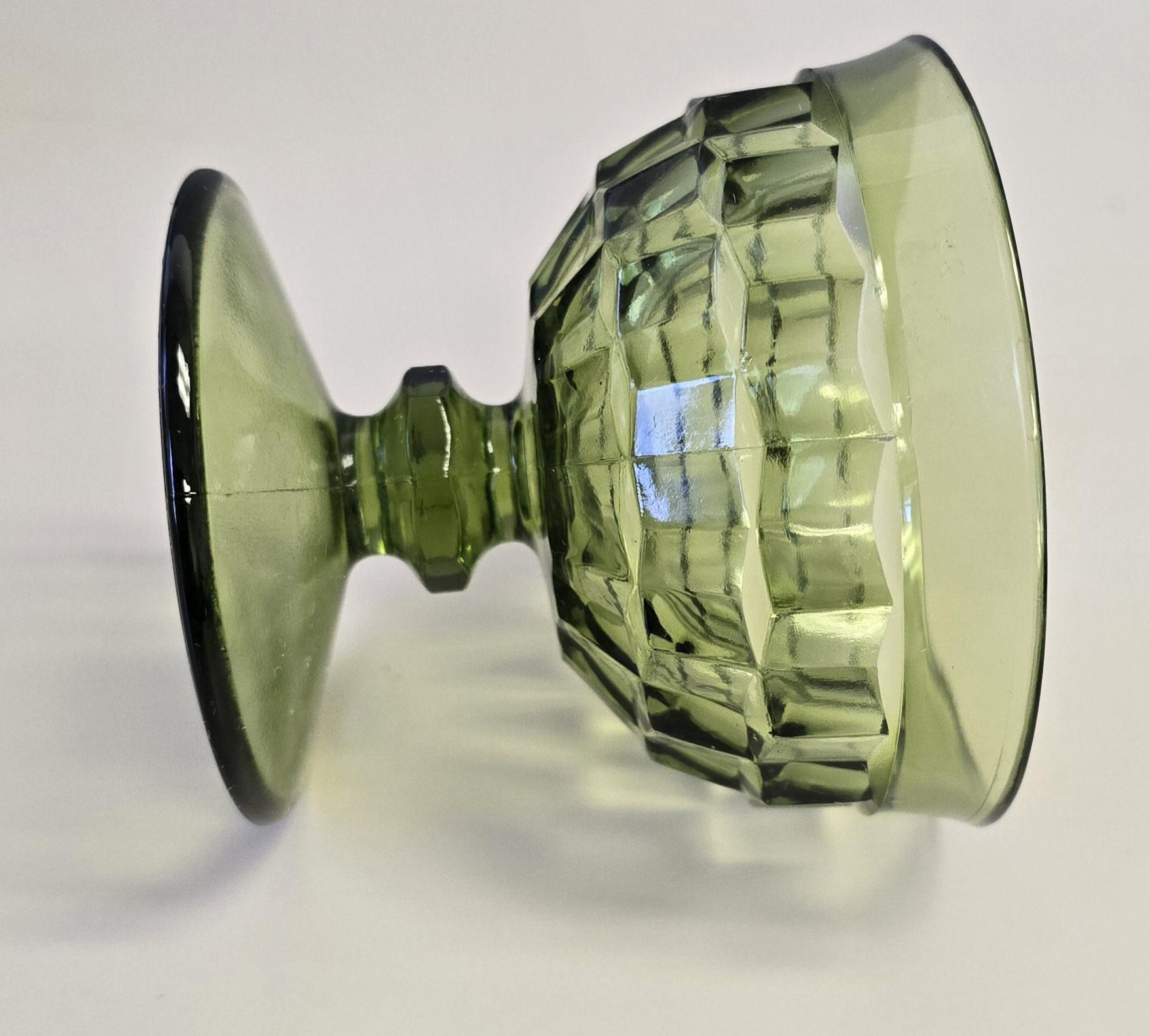 Green Indiana Glass Stem Cups - Etsy