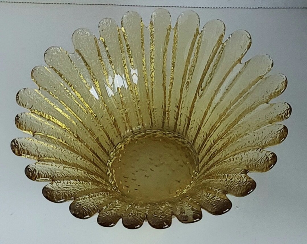 Vintage Amber Bowl - Etsy