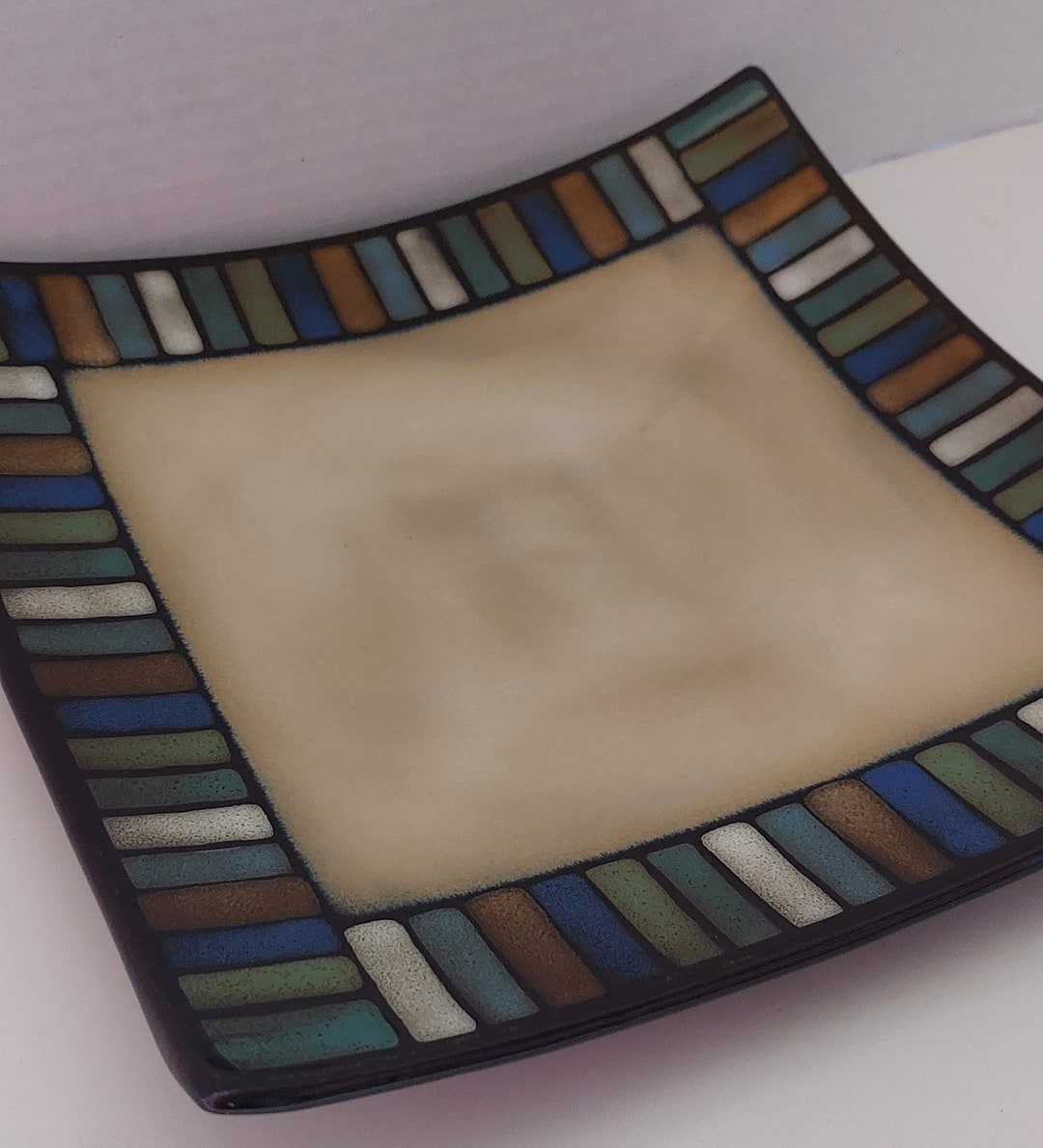 Sonoma Vallejo Blue Square Plate - Etsy