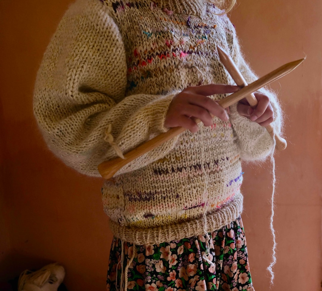 Sweater Sweater Danish Design Trash Yarn Wool Waldorf Natural - Etsy