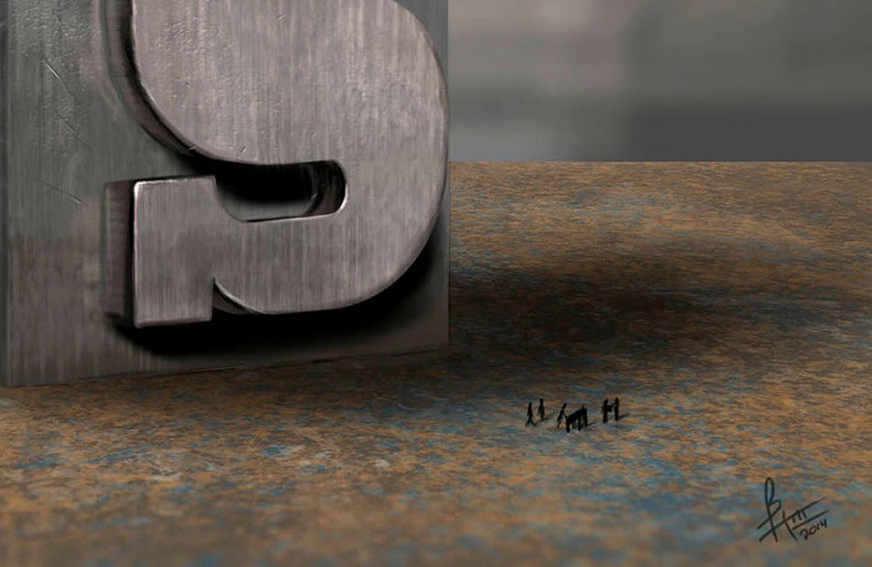 Giant Slug, Metal Typography Stamp, Typographic Letter Stamp, Small ...