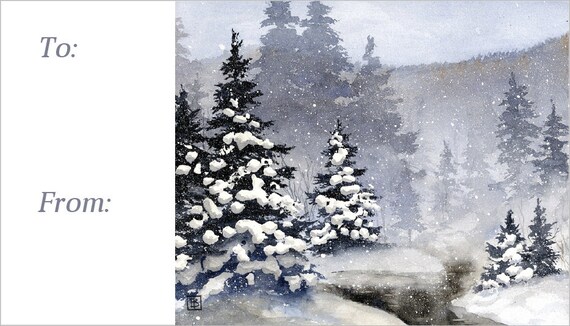 Quiet Winter Snow-Covered Pine Trees In Winter Scene Calm | Etsy