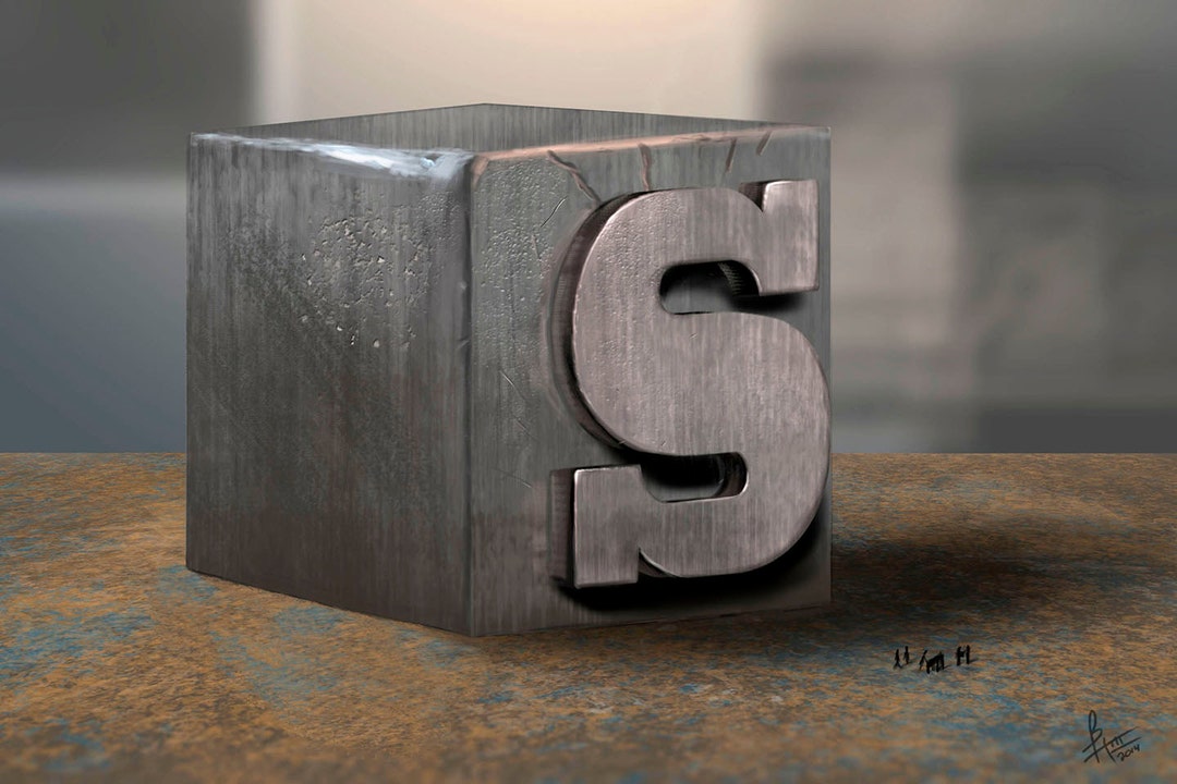 Giant Slug, Metal Typography Stamp, Typographic Letter Stamp, Small ...